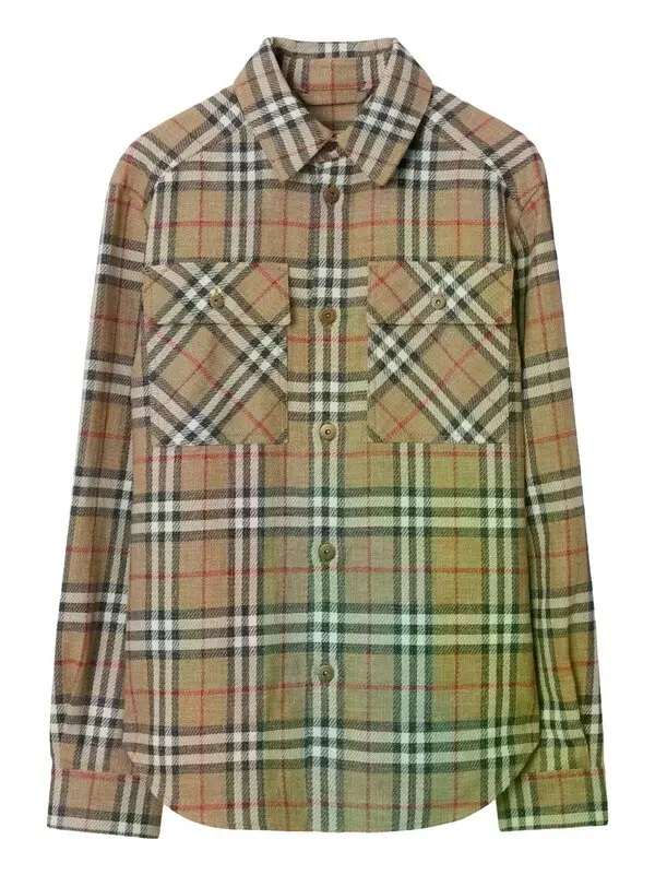 Burberry Checked Shirt - Neutrals