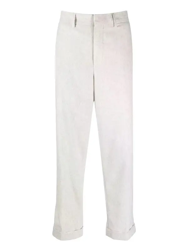 Closed Rolled-cuff Cropped Trousers - Grey