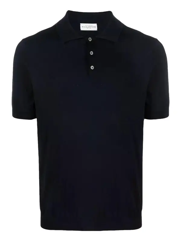 BALLANTYNE Short-sleeve Cotton Polo Shirt - Blue
