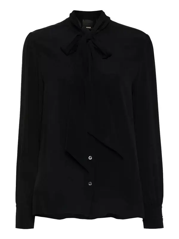 Pinko Cassaforte Chiffon Crepe Pussy-bow Shirt - Black