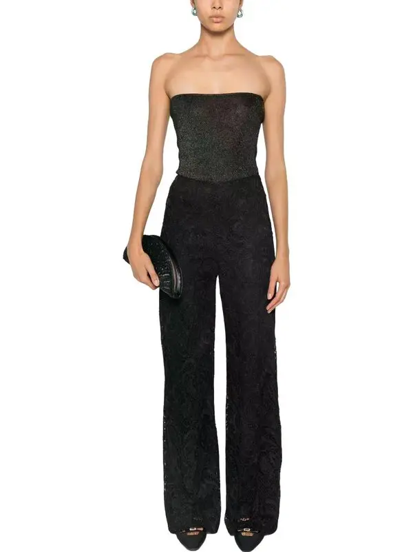 TWINSET Macramé Straight-leg Trousers - Black