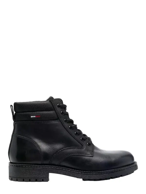 Tommy Hilfiger Padded Ankle Lace-up Boots - Black