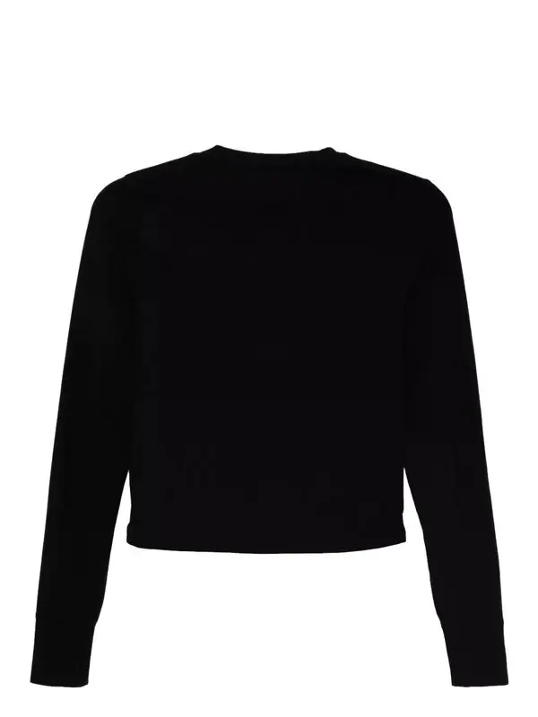 JAMES PERSE Cropped Long-sleeved T-shirt - Black