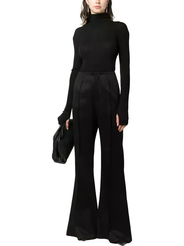 Fabiana Filippi High-waisted Flared Virgin Wool Trousers - Black