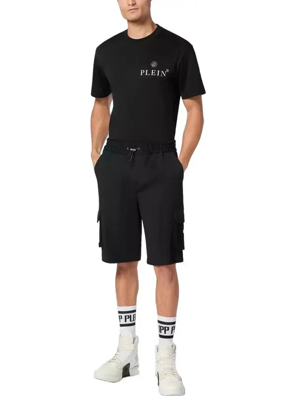 Philipp Plein Cotton Cargo Shorts - Black