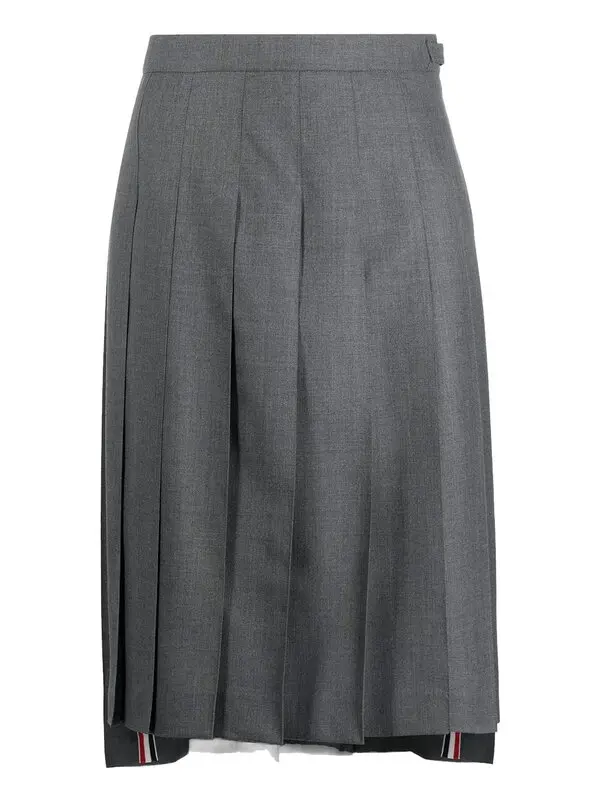 Thom Browne Pleated Midi Skirt - Grey