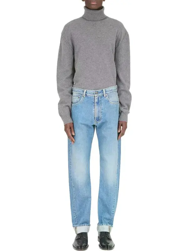 MAISON MARGIELA Turn-up Cotton Jeans - Blue