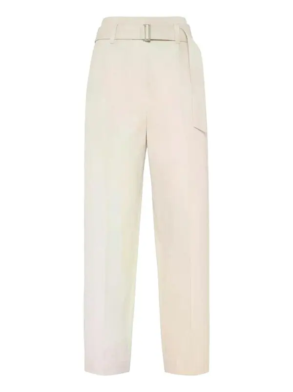Brunello Cucinelli Belted Cigarette Trousers - Neutrals