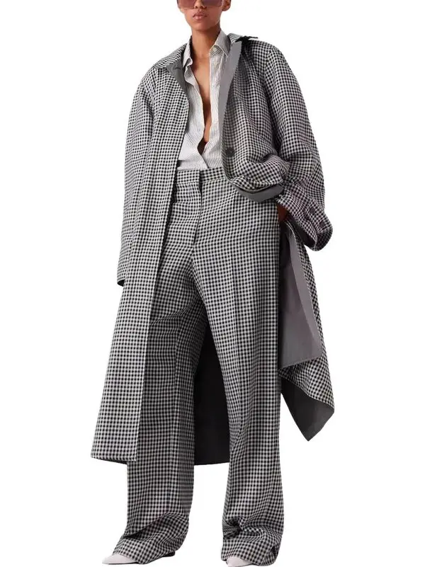 Stella McCartney Checked Reversible Car Coat - Black