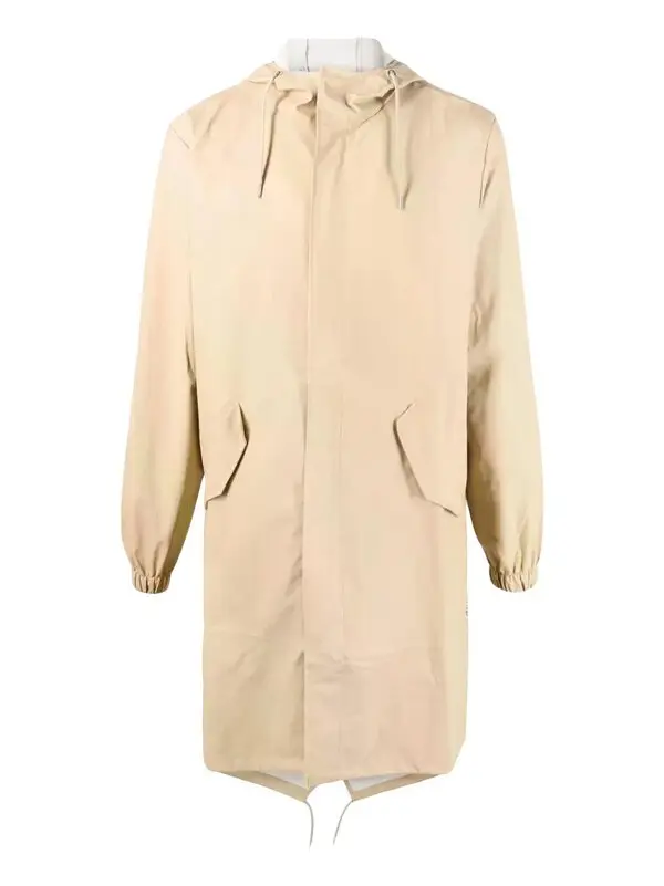 Rains Coated Fishtail Drawstring-hood Parka - Neutrals