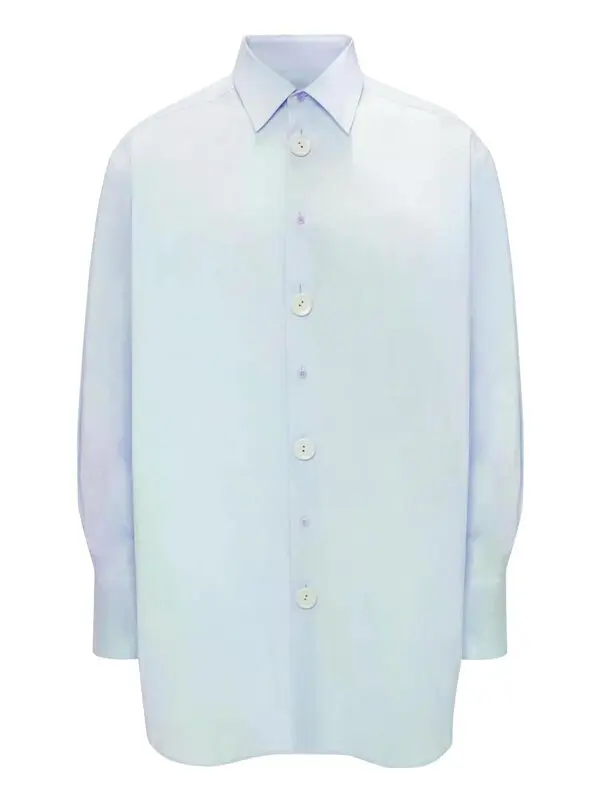JW Anderson Anchor-embroidered Cotton Shirt - Blue
