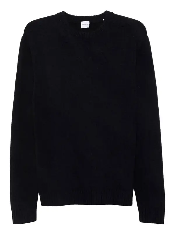 Aspesi Crew Neck Wool Blend Sweater - Blue