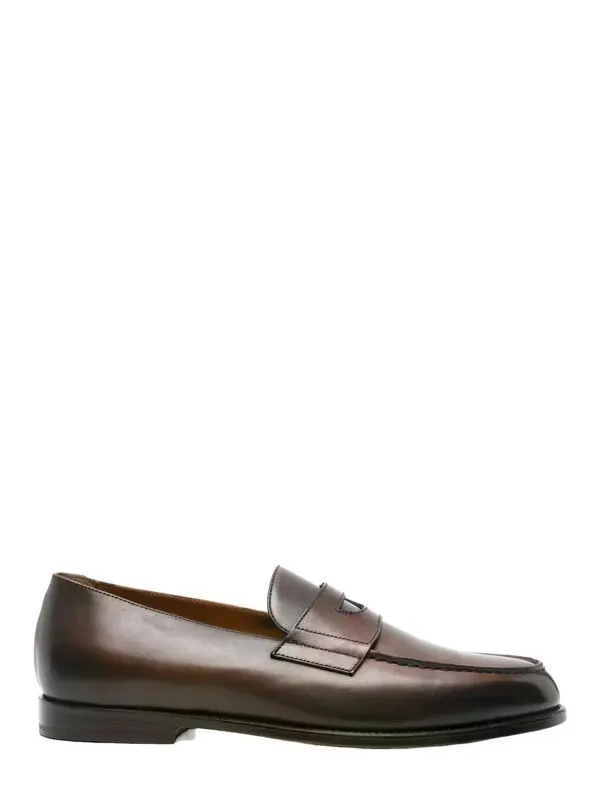 DOUCAL'S Burnished Leather Loafers - Brown