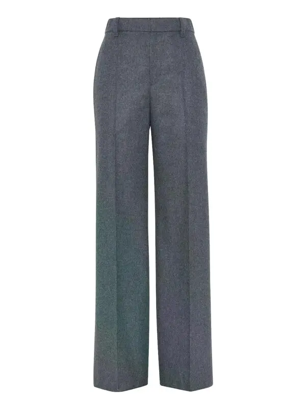 Brunello Cucinelli Wide-leg Tailored Trousers - Grey