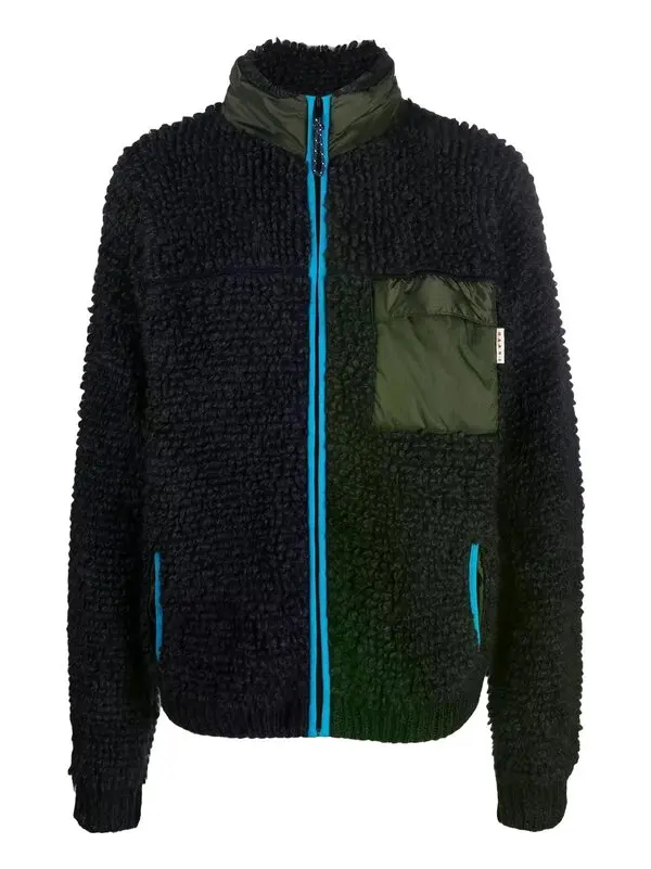 Marni Knitted Zip-up Cardigan - Blue