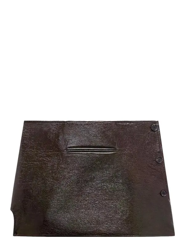 COURREGES Oblique Vinyl Mini Skirt - Brown