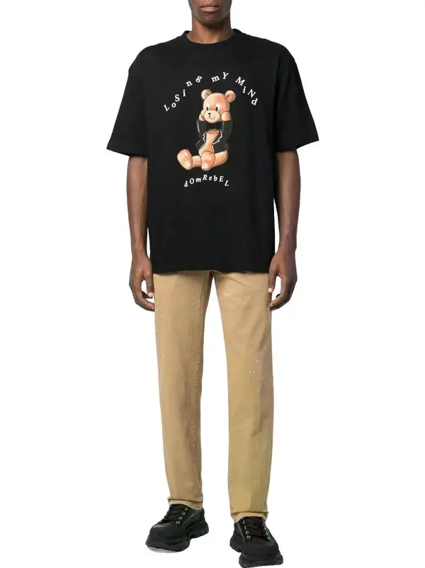 Incotex Text-print Straight-leg Cotton Trousers - Neutrals