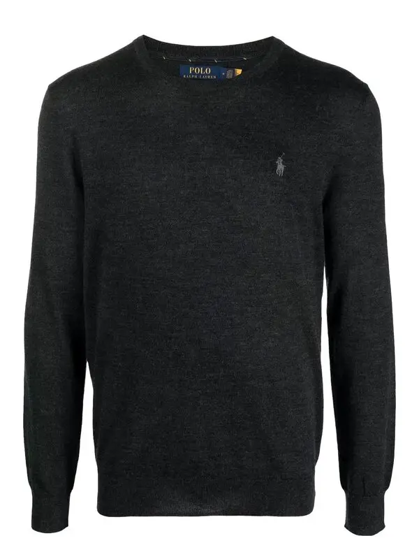 Polo Ralph Lauren Embroidered-pony Knit Jumper - Grey