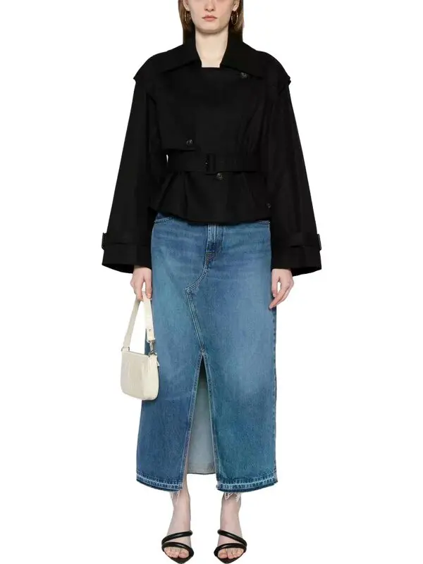 JNBY Open-back Cropped Trench Coat - Black