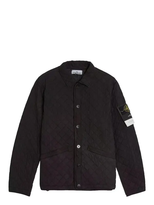 Stone Island Quilted Press-stud Bomber Jacket - Black