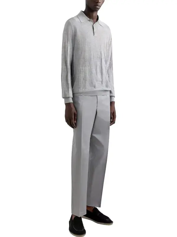 Dolce & Gabbana Fine-knit Polo Shirt - Grey
