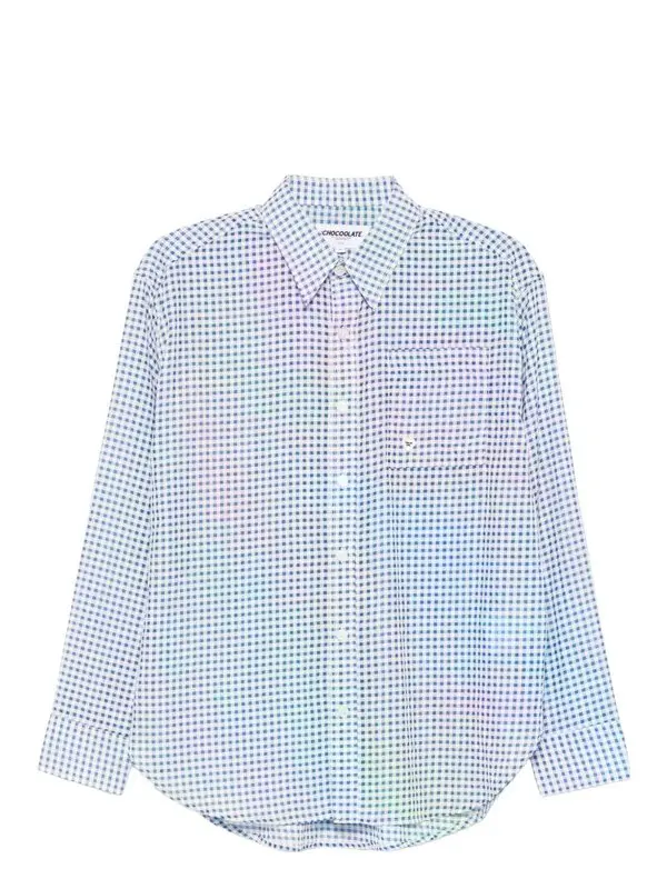 CHOCOOLATE Checked Shirt With Chest Pocket - Blue