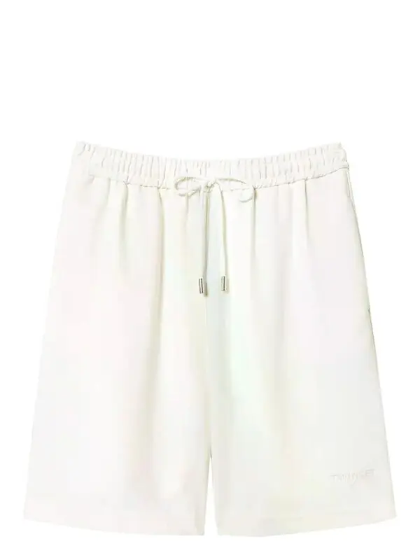 TWINSET Crêpe Piquet Drawstring Shorts - Neutrals