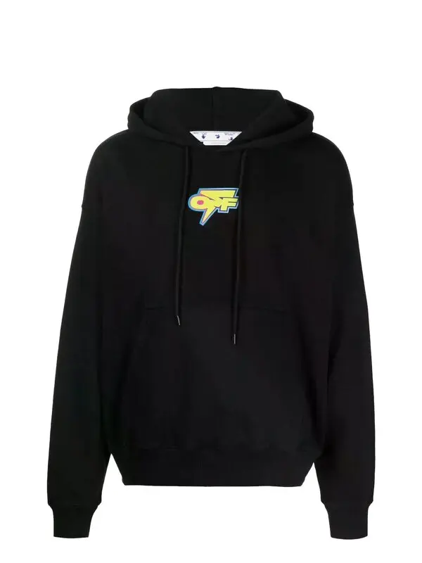 Off-White Thunder Print Skate Hoodie - Black