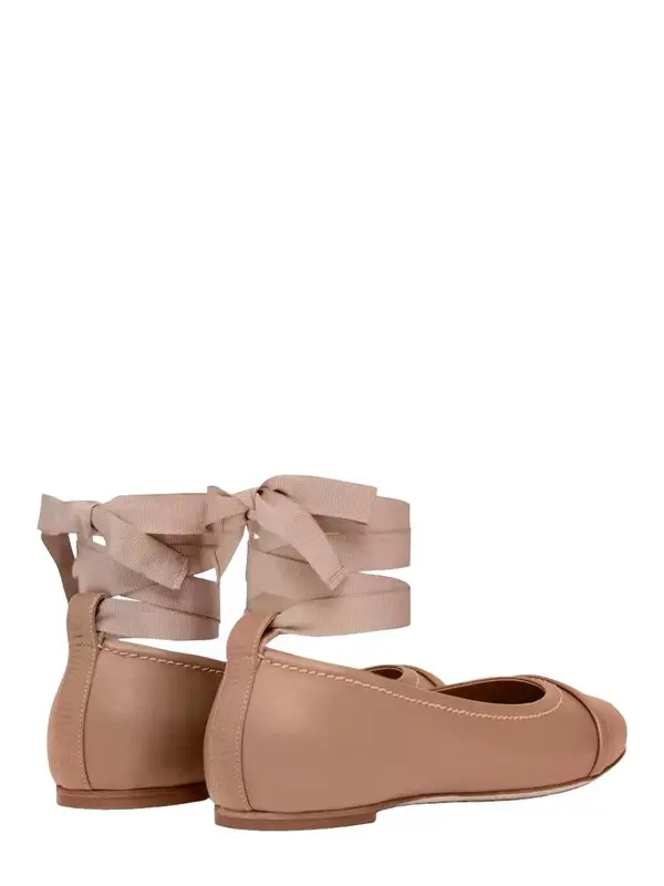 MALONE SOULIERS Sabina Ballet Flats With Self-tie Fastening - Neutrals