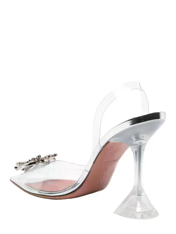 Amina Muaddi Begum Glass Slingback Pumps - Neutrals