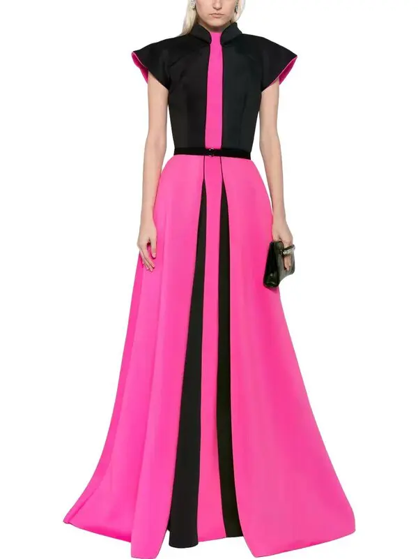 SAIID KOBEISY Magenta And Neoprene Gown - Black