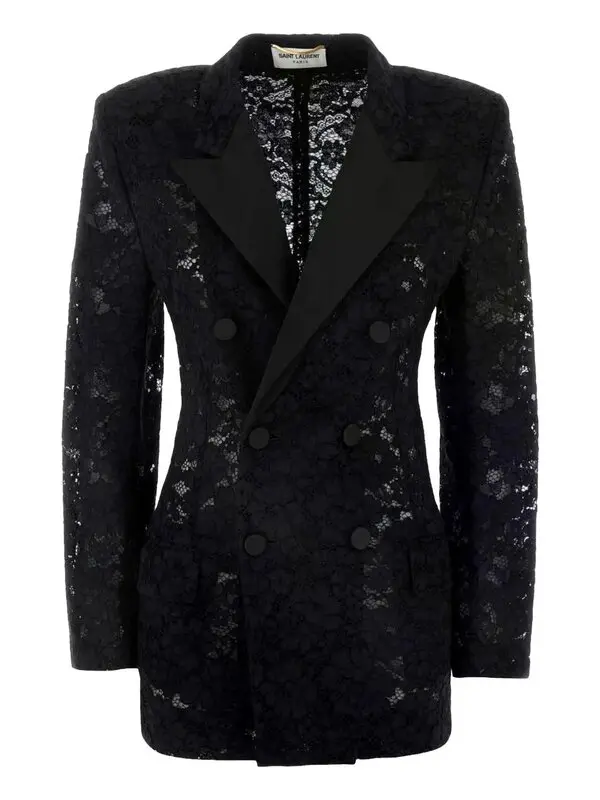 Saint Laurent Double-breasted Tuxedo Jacket - Black