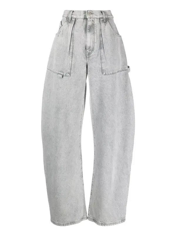 Attico Effie High-waist Wide-leg Jeans - Grey