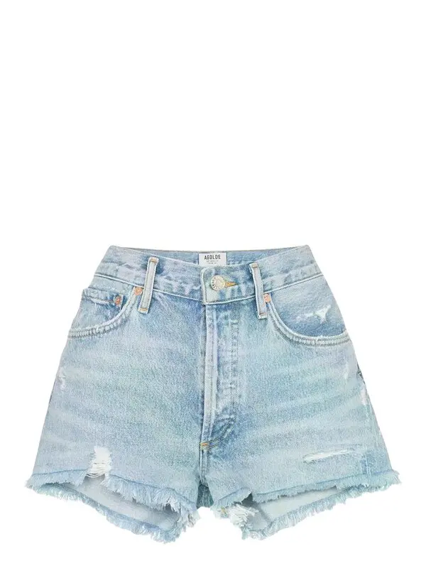 AGOLDE Distressed Denim Shorts - Blue
