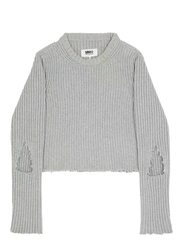 MAISON MARGIELA Ribbed Cut-out Jumper - Grey