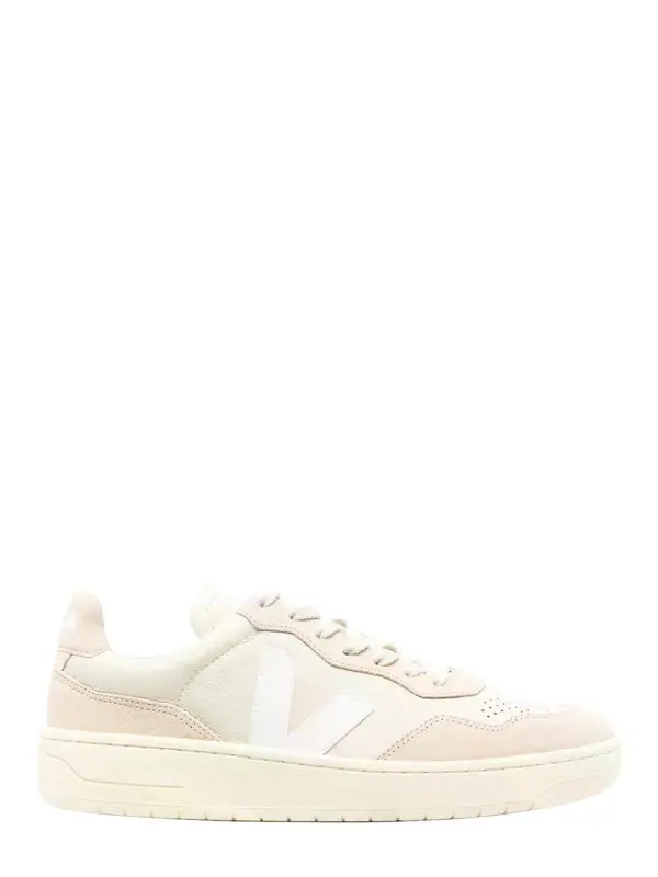 VEJA V-90 Panelled Low-top Suede Sneakers - Neutrals