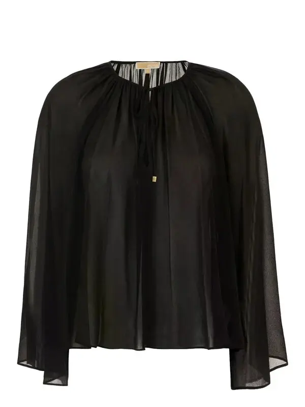 Michael Kors Georgette V-neck Blouse - Black