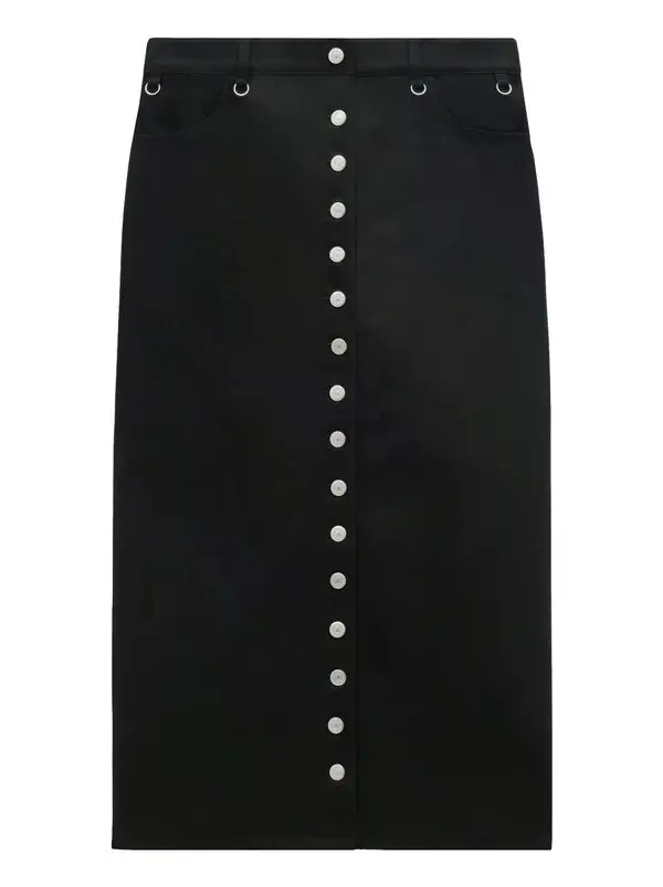 COURREGES Multiflex Denim Midi Skirt - Black