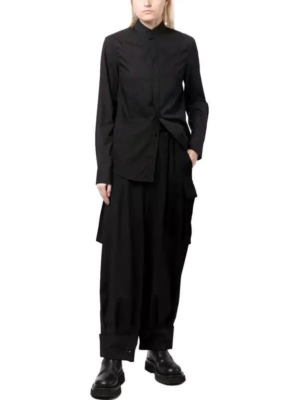 Yohji Yamamoto Drop-crotch Wool Trousers - Black