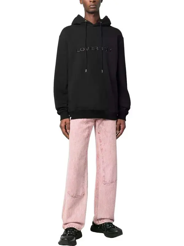 CHARLES JEFFREY Embroidered Logo Hoodie - Black