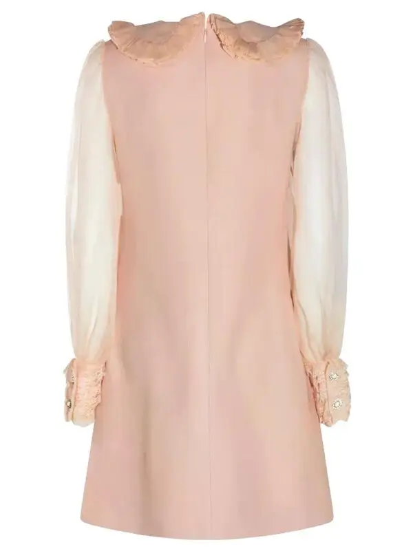Valentino Garavani Crepe Couture Embroidered Mini Dress - Pink