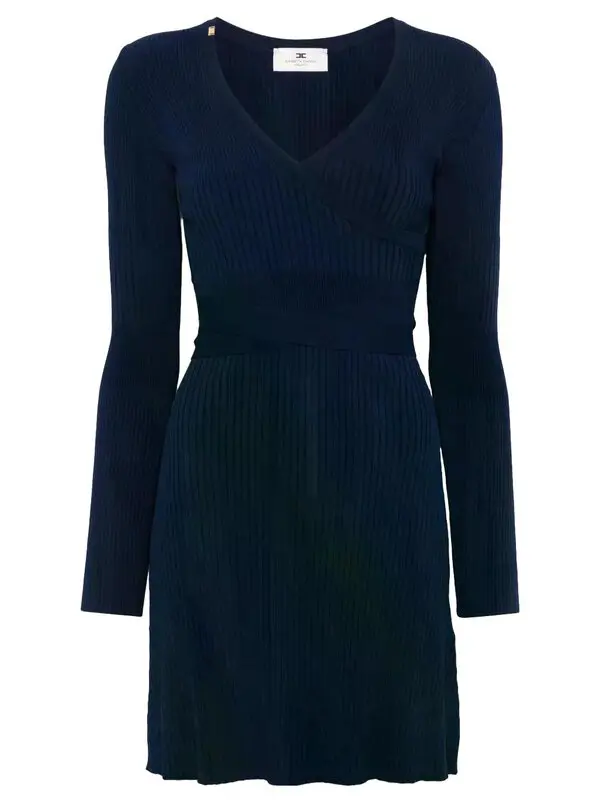 Elisabetta Franchi Knitted Mini Dress - Blue