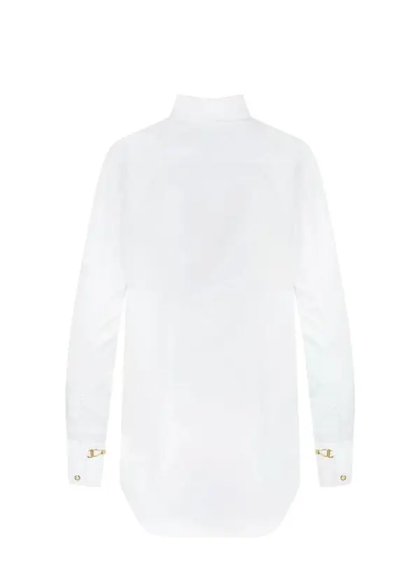 MAISON CLOSE Cotton Poplin Shirt With Logo Patch - White