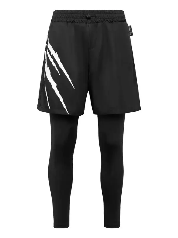 PLEIN SPORT Graphic-print Layered Track Pants - Black