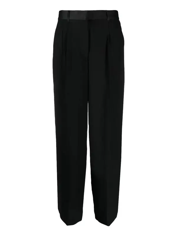 Dkny Pleat-detail Wide-leg Trousers - Black