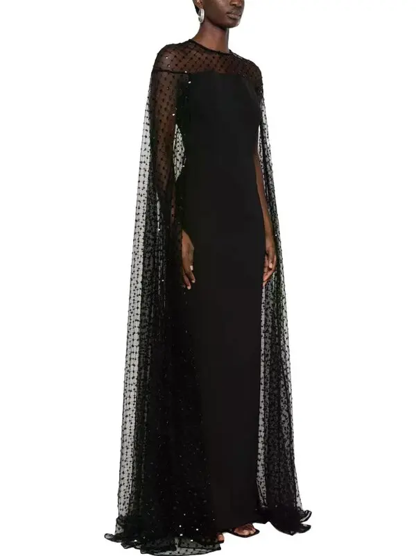 NISSA Sequin-embellished Gown - Black