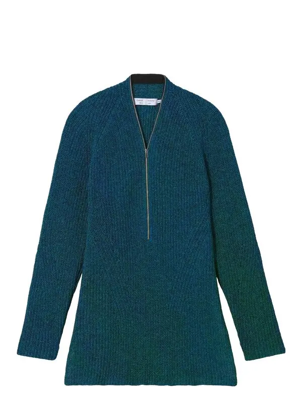 Proenza Schouler White Label Chunky Knit Zip Top - Blue