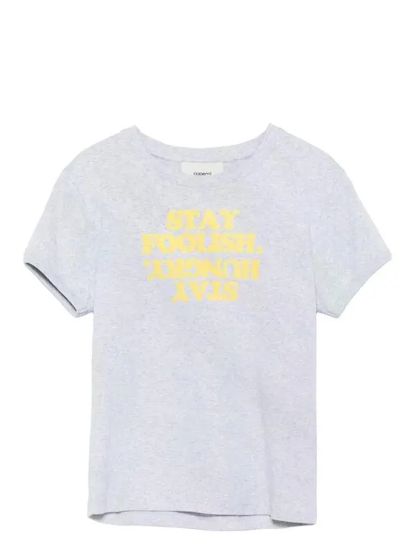 Coperni Stay Hungry-print T-shirt - Grey