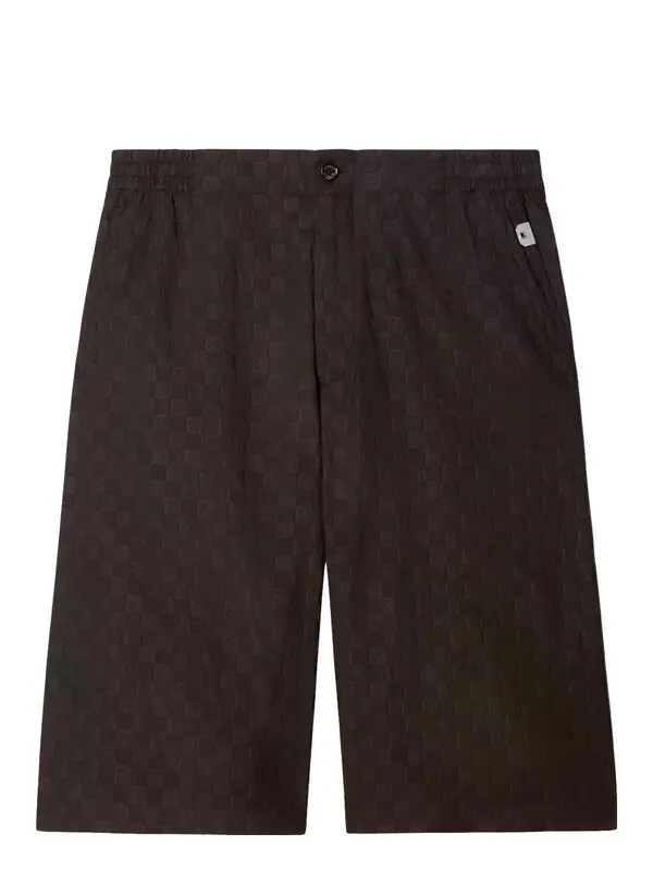 Off-White Damier Embossed Shorts - Brown