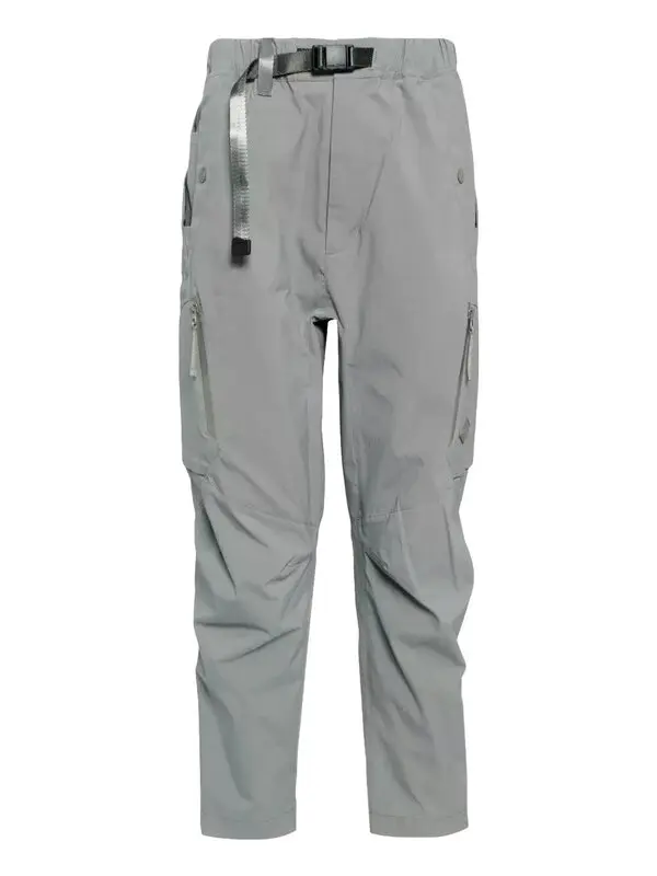 SPOONYARD Belted Tapered Cargo Trousers - Grey